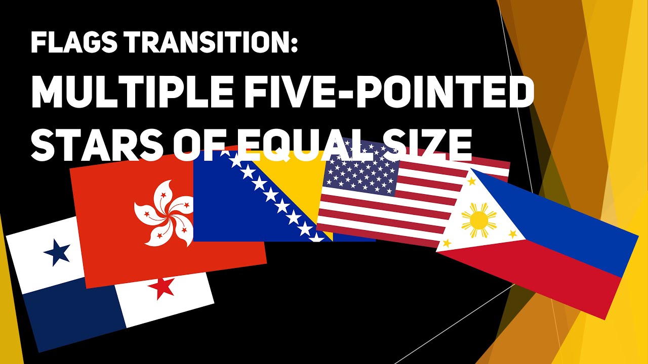 Flags Transition (Multiple Five Pointed Stars of Equal Size) - YouTube