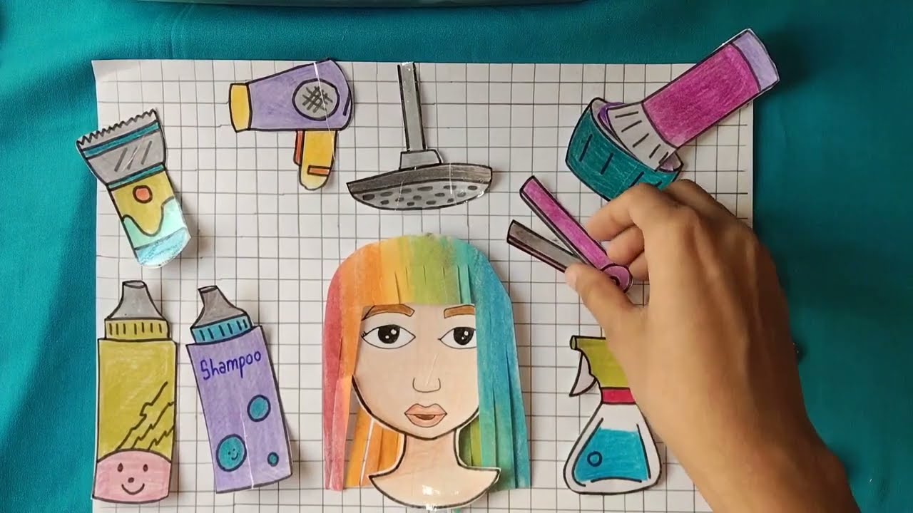 💸 paperdiy 💸 Hair Salon| Paper doll got Rainbow hairstyle| ASMR - YouTube