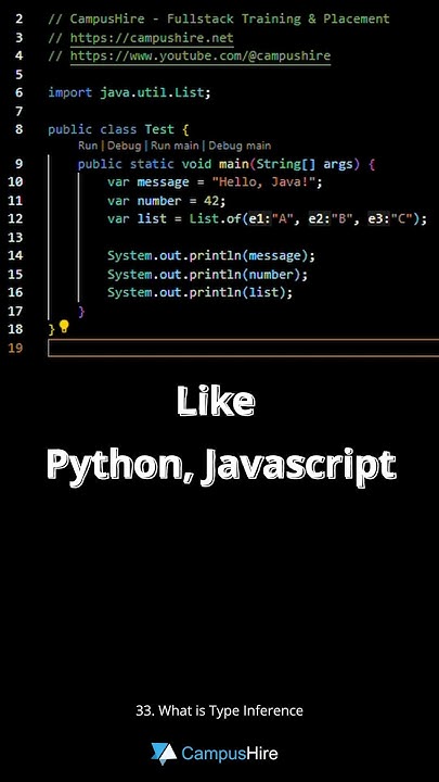 Java IQ #33 - Type Inference using var keyword #javaplacementcourse # ...