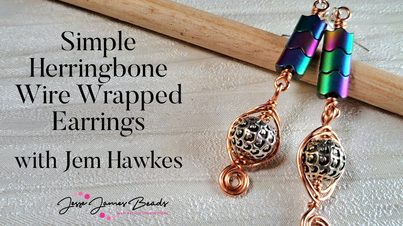 Easy DIY Herringbone Wire Wrapped Jewelry Tutorial - YouTube