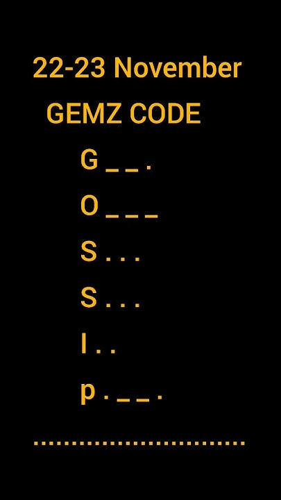 Gemz daily code, Gemz code today, gems daily cipher code today...22-23 November, #ciphercodes # ...