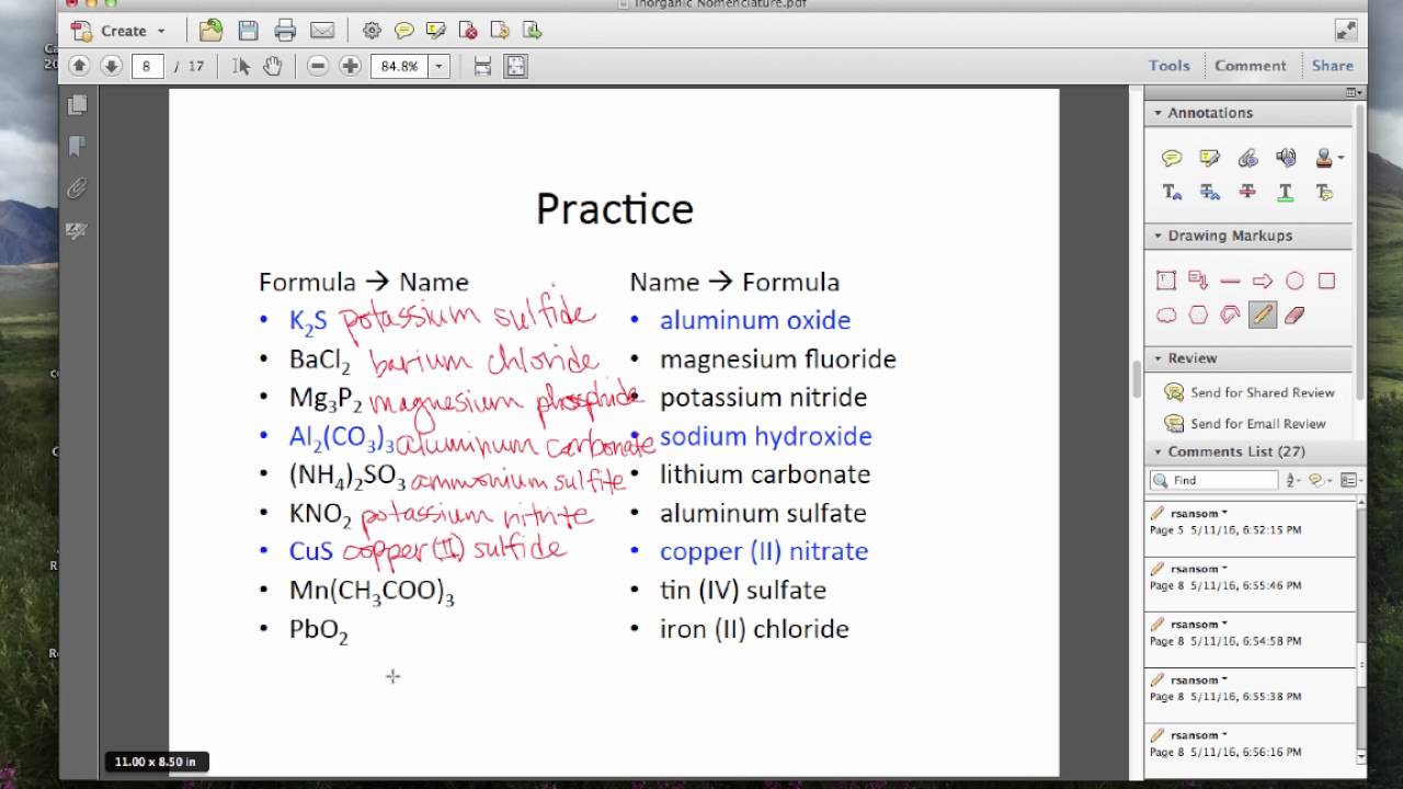Inorganic Nomenclature
