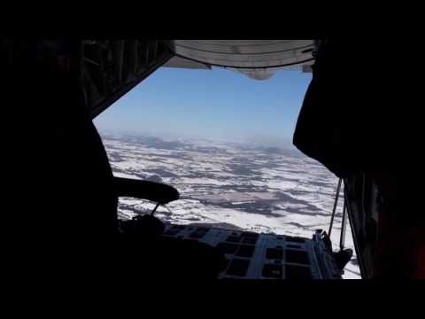 Inside the back of the C130 Hercules and SAR jump