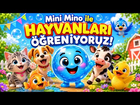 Hayvan Seslerini Öğreniyoruz 🐶🐱🐮 Mini Mino ile Eğlenceli Çocuk Şarkısı