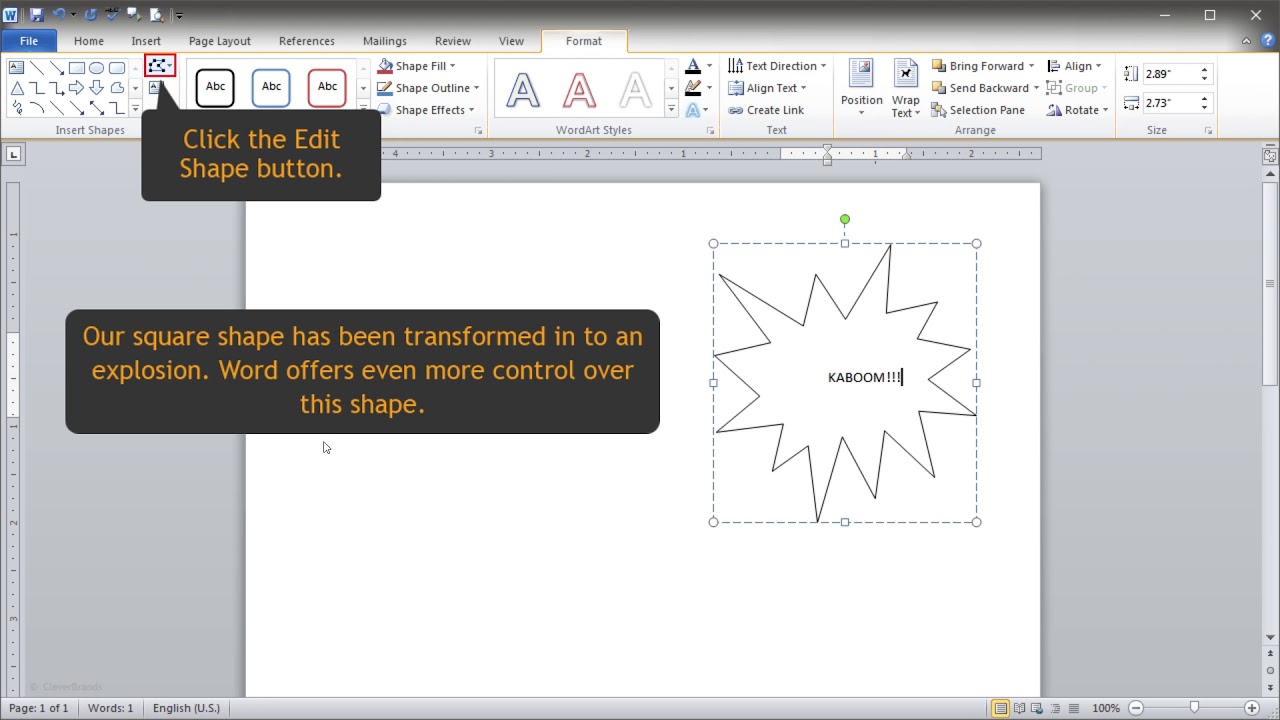Word Demo: Text Box Shape - Youtube