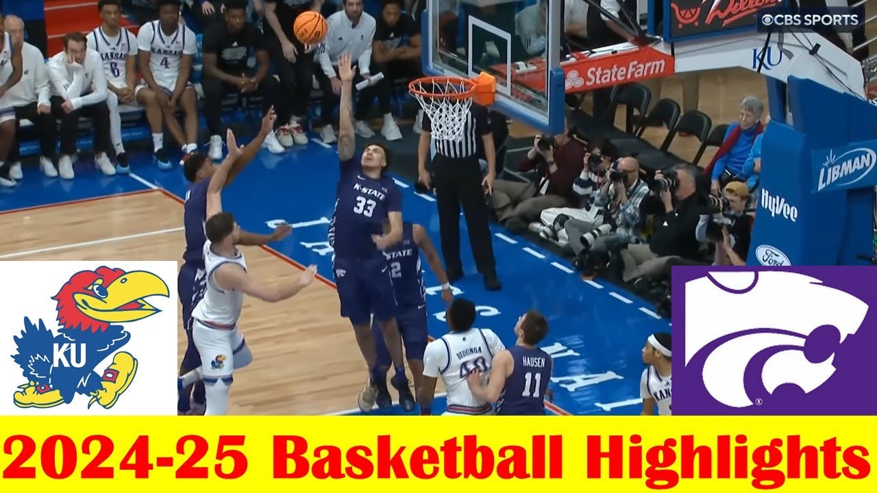 Kansas State vs #9 Kansas Basketball Game Highlights 1 18 2025 - YouTube