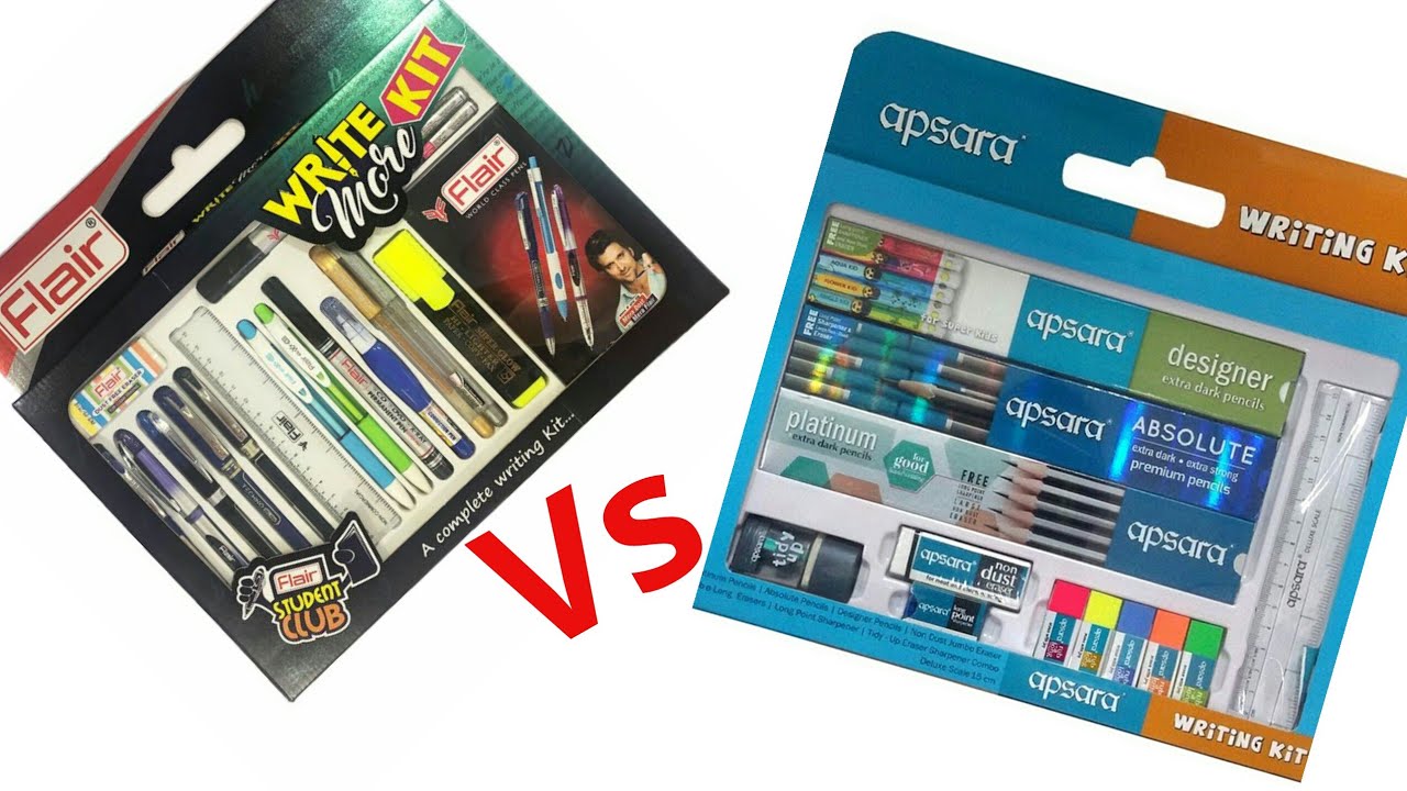 Flair Write More Kit Vs Apsara Writing Kit - YouTube