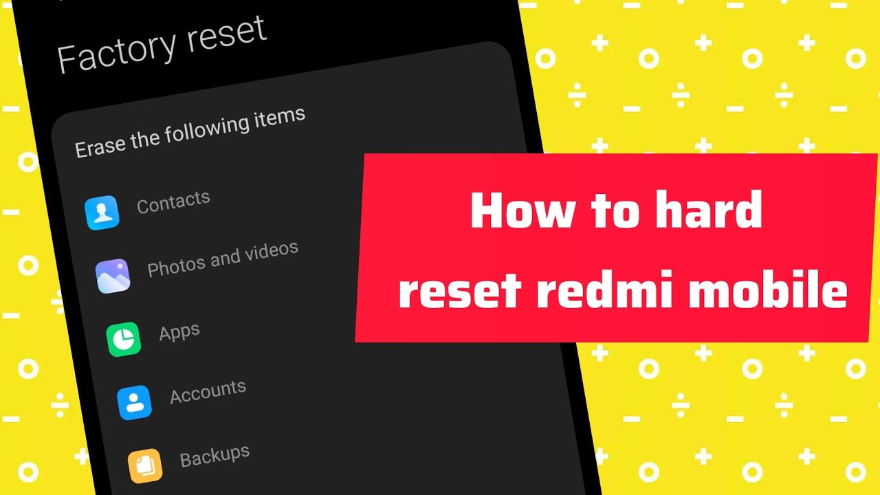 How to factory reset redmi || how to hard reset redmi mobile - YouTube