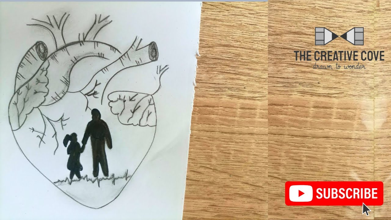 Father's day special drawing | fathers day heart ️ drawing | Father ...
