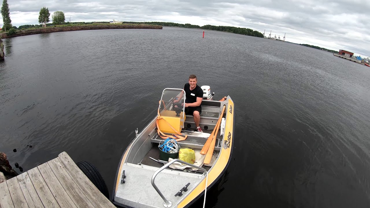 Buster SUN with Johnson 35hp 2 stroke test drive - YouTube