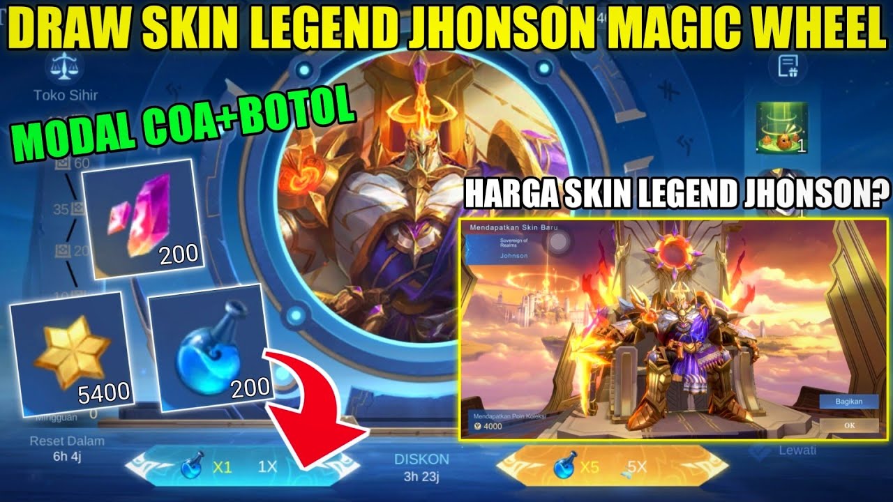 DRAW SKIN LEGEND JHONSON MOBILE LEGENDS 2025! LEBIH MURAH DRAW 1 1 ATAU ...