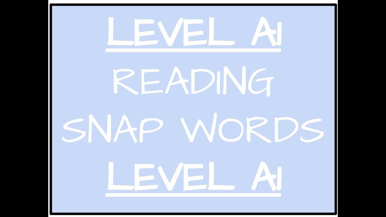 A1 Sight Word Challenge Level A1 Reading - YouTube
