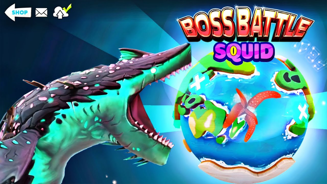 NEW UNDERSHARKER VS COLOSSAL SQUID BOSS - Hungry Shark World - YouTube