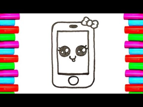 Drawing a phone | How to draw phone | Painting and coloring for kids ...