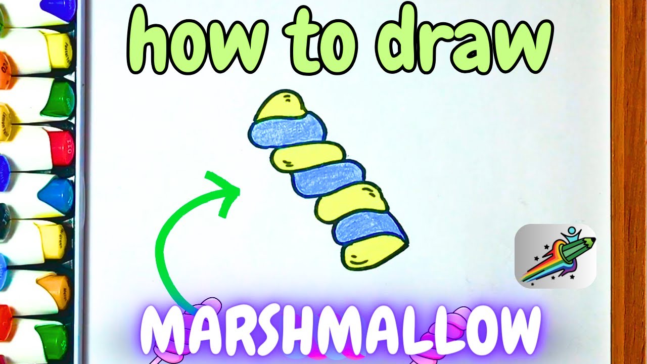 how to draw a marshmallow | drawing marshmallow in a new and easy way ...