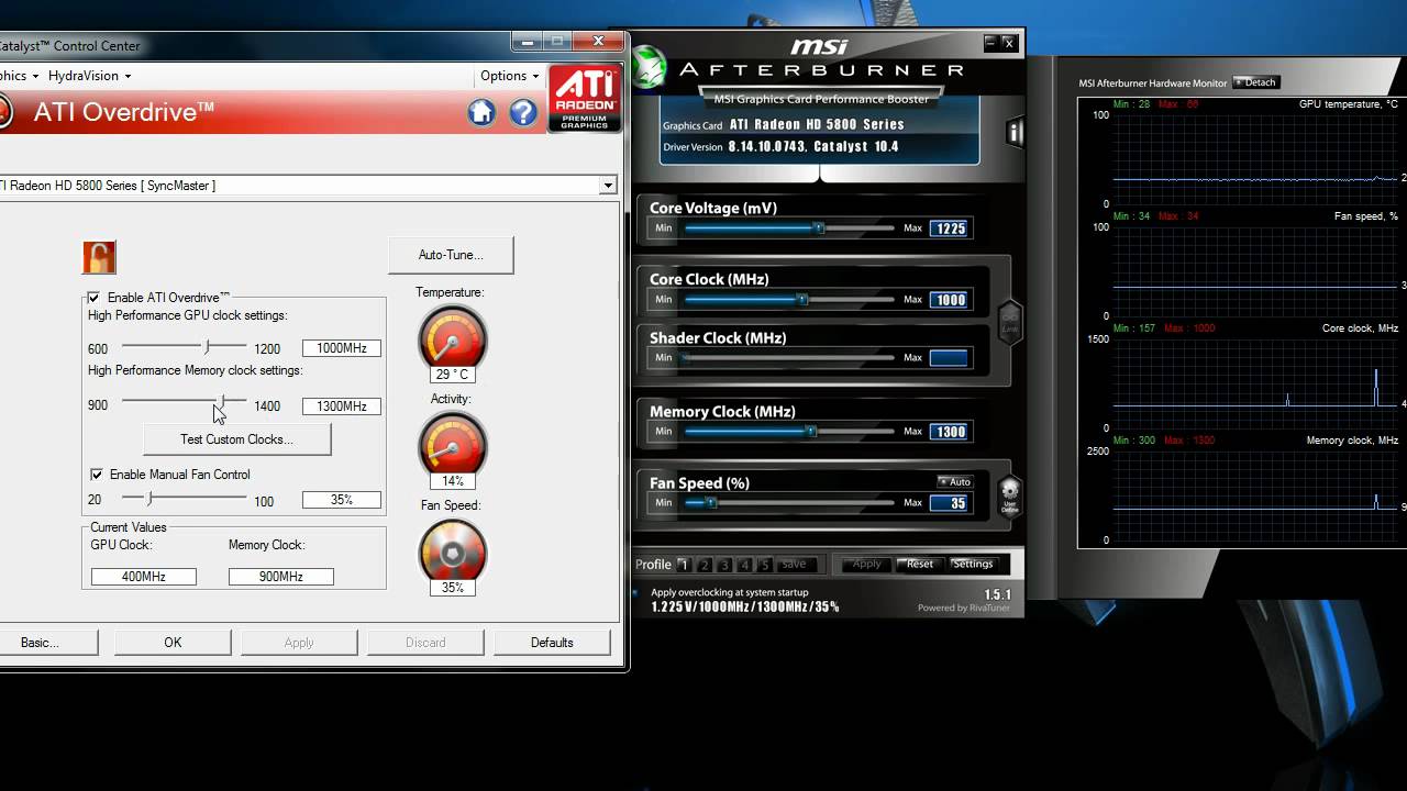5870 1Ghz Overclock #2 'better quality to see settings' - YouTube