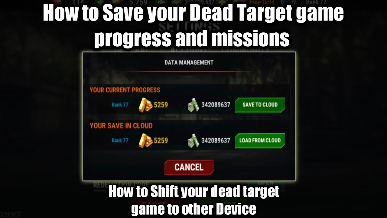How to Save your Dead Target game progress missions | how to shift dead ...