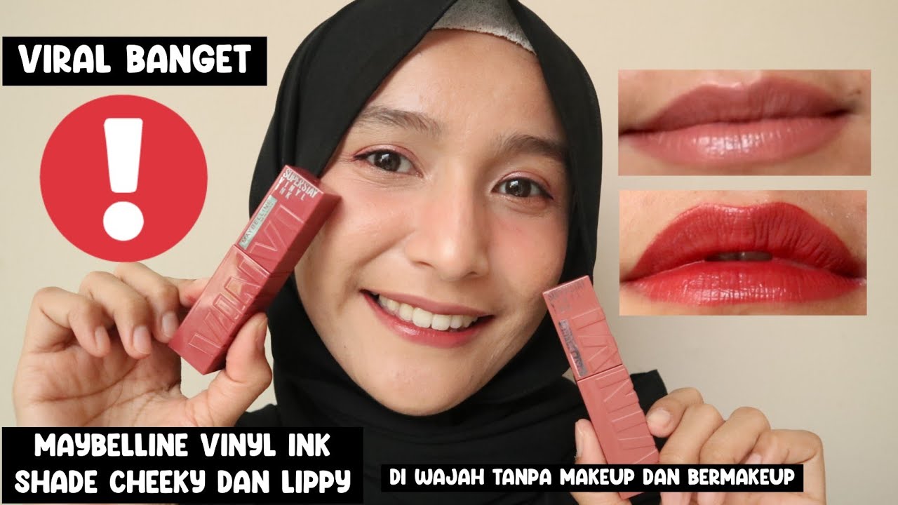 Maybelline Vinyl Ink Shade Cheeky Lippy di wajah tanpa makeup ...