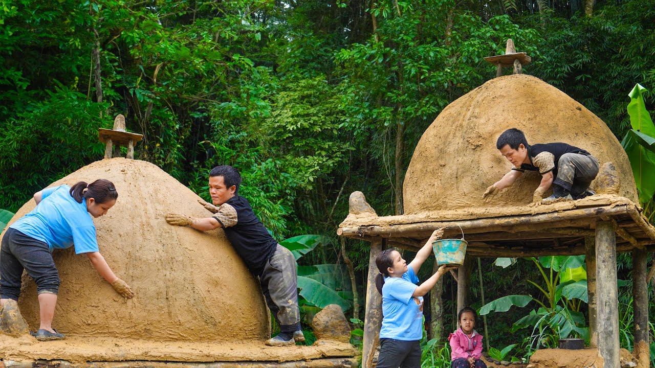 Dwarf Family - START TO FINISH Building a Stone Kitchen - A cozy meal ...