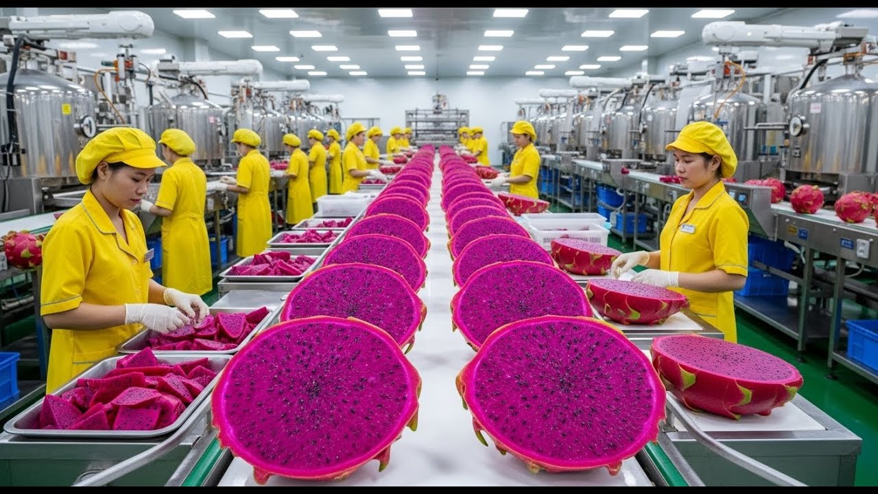 Inside the Factory: How Fresh Dragon Fruit Juice Is Extracted ...