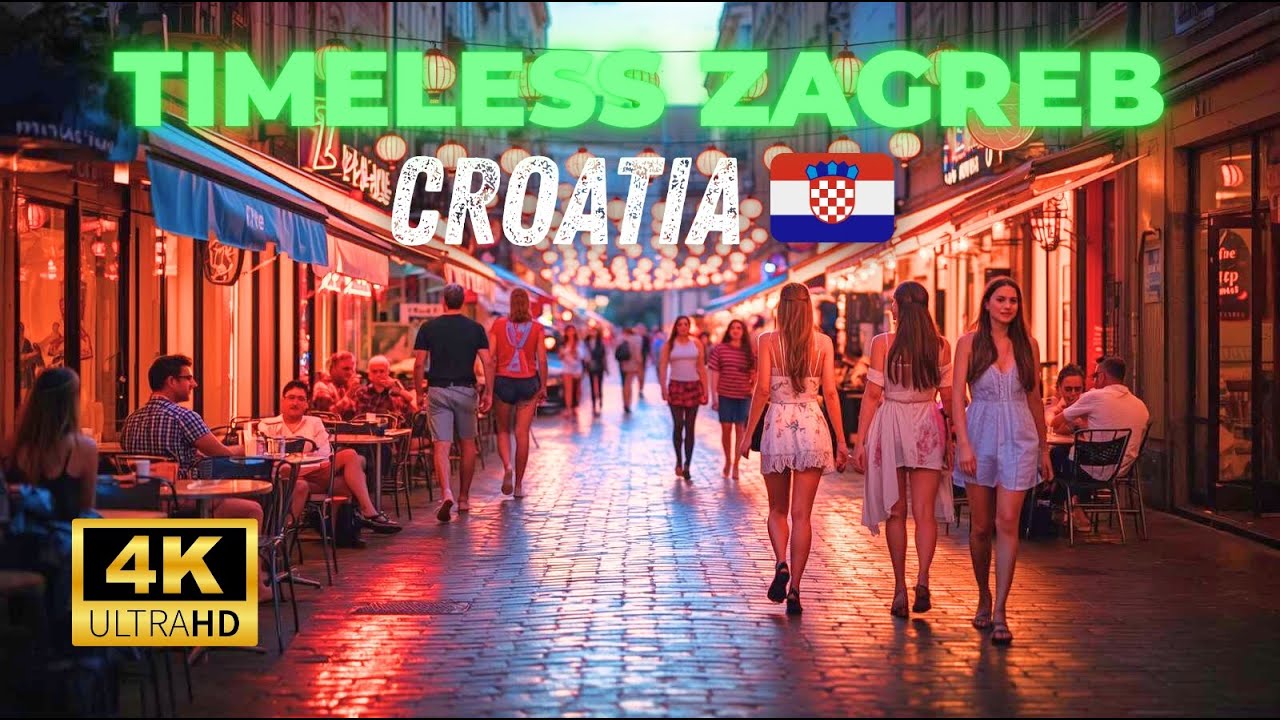 Evening in Zagreb [4K] 🇭🇷 | Streets Full of Life, Light, and Stories ...