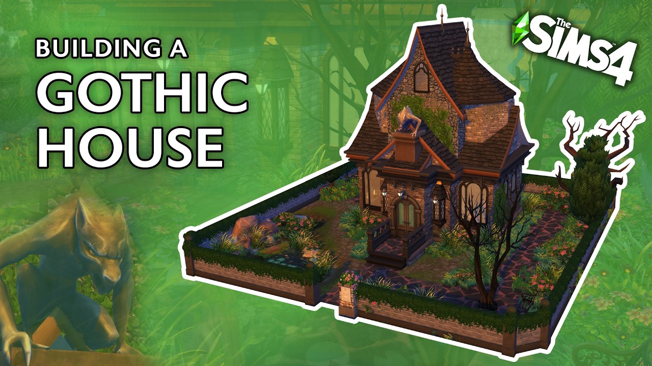 I Built a Small Gothic House and Garden | The Sims 4 Speed Build | No ...