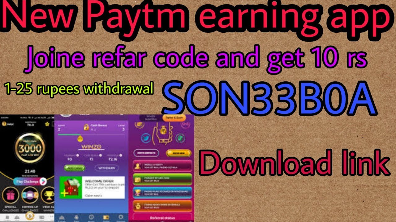 New Paytm earning app!!! Winzo gold!!! Super gaming app.. Very ues full ...