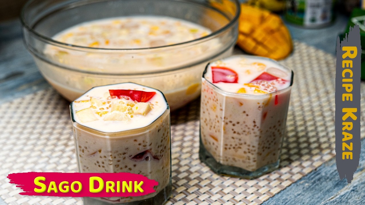 Sago Summer Drink recipe | Sago Custard Fruits Drink Recipe | Sago ...