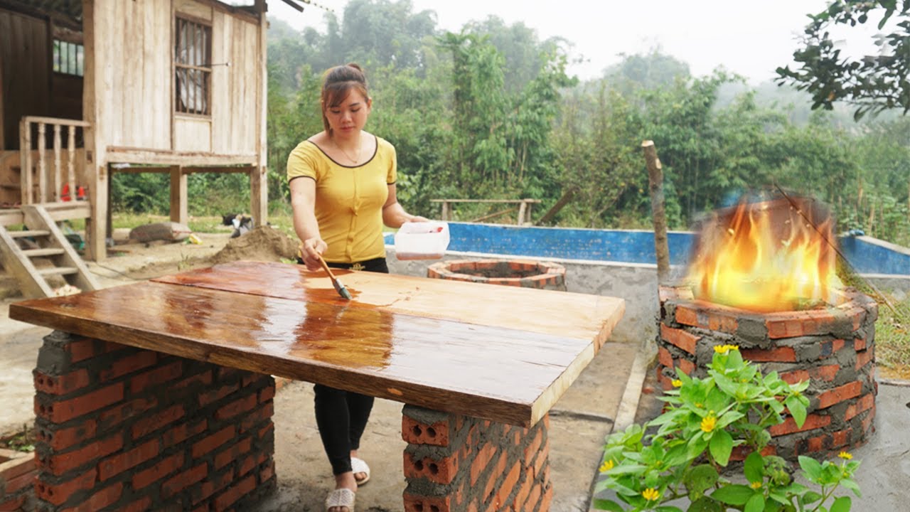 Build a stove and make a food processing table for the farm | Hoàng Thị ...