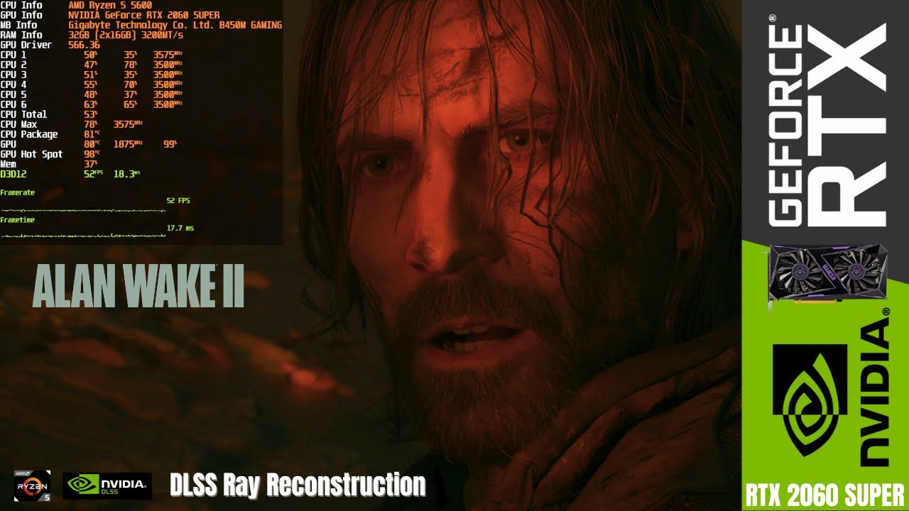 Alan Wake 2, Preset Custom, Ray Tracing Alto, DLSS Ray Reconstruction ...
