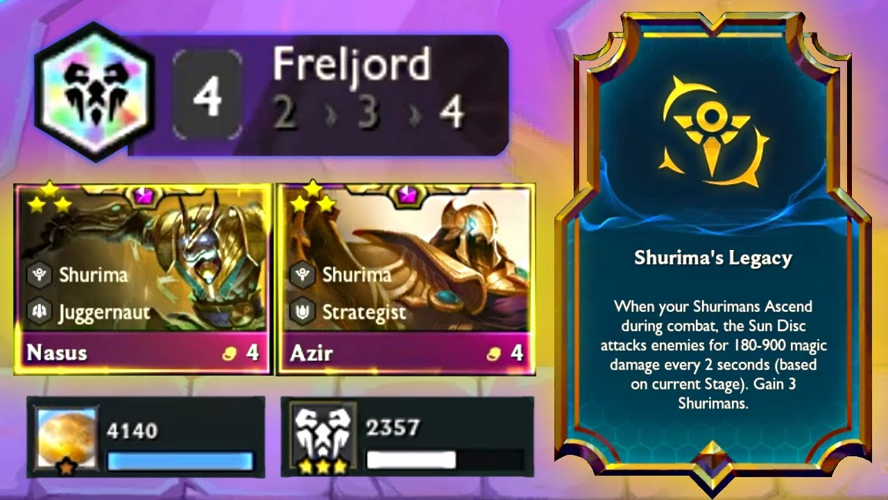 3 Star Nasus + Azir | 4 Freljord + Shurima's Legacy | Set 9 TFT - YouTube