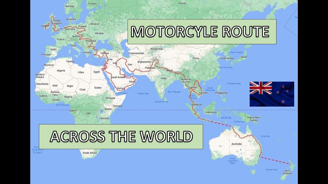 DAY T-229: ROUND THE WORLD MOTORCYCLE RIDE ROUTE. - YouTube