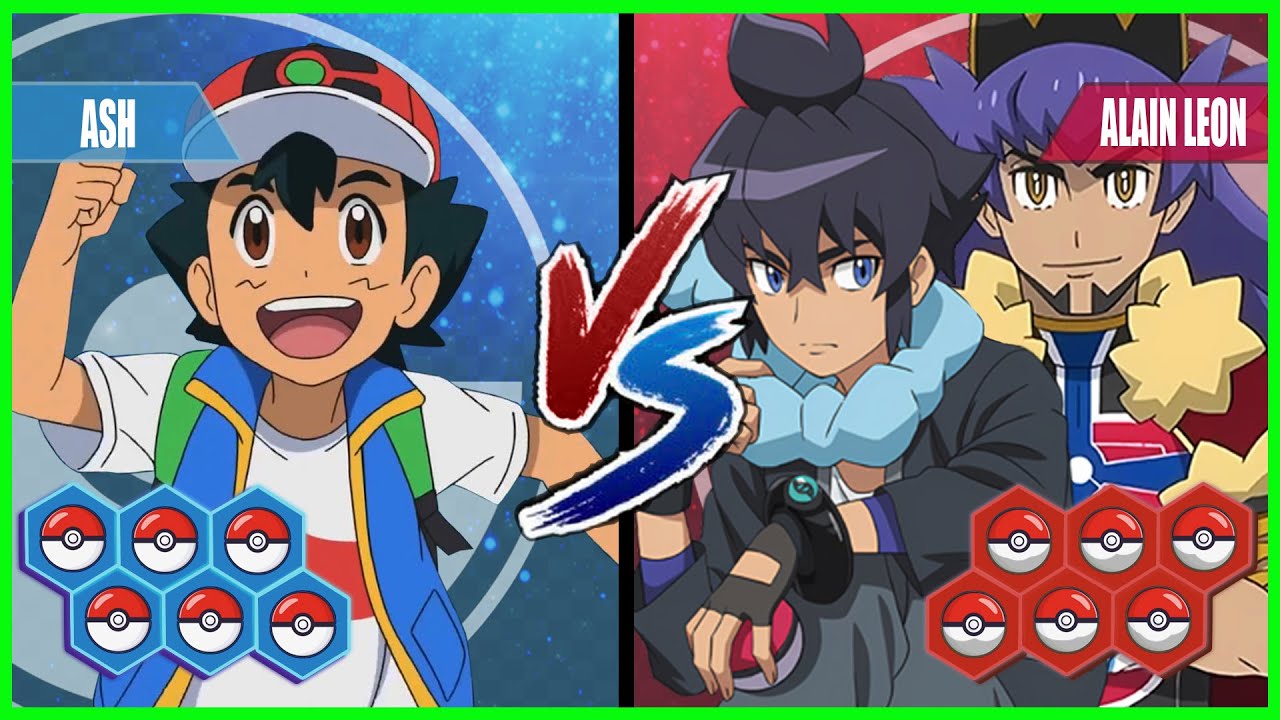 Pokémon Battle Pedia: ASH Vs. AlAIN and LEON - YouTube