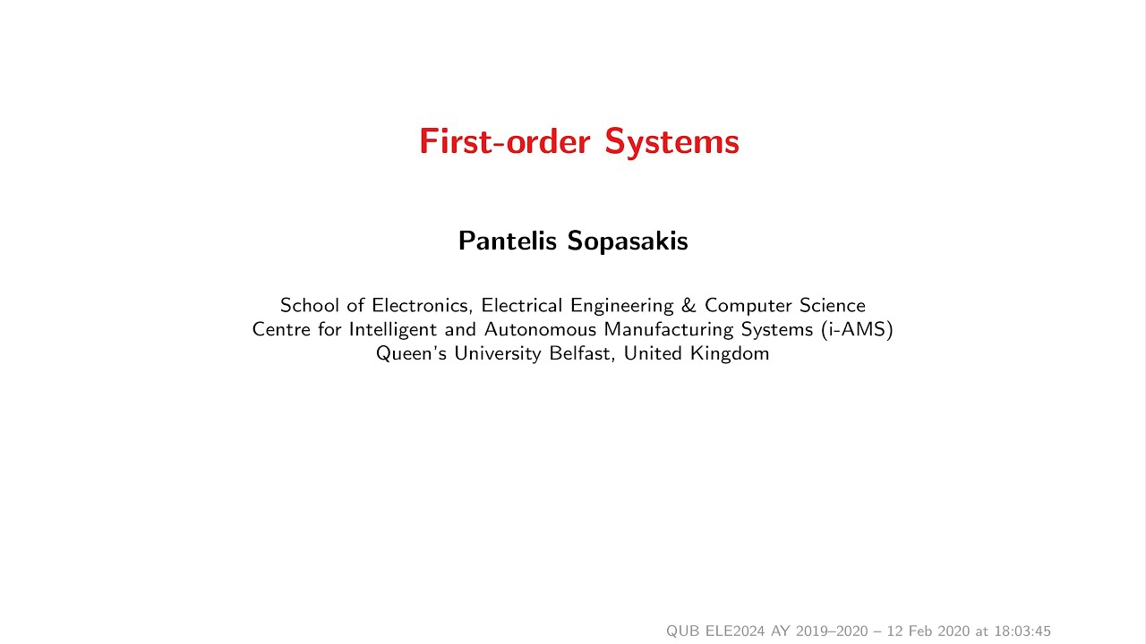 First-order systems: Impulse, Step and Frequency Response - YouTube