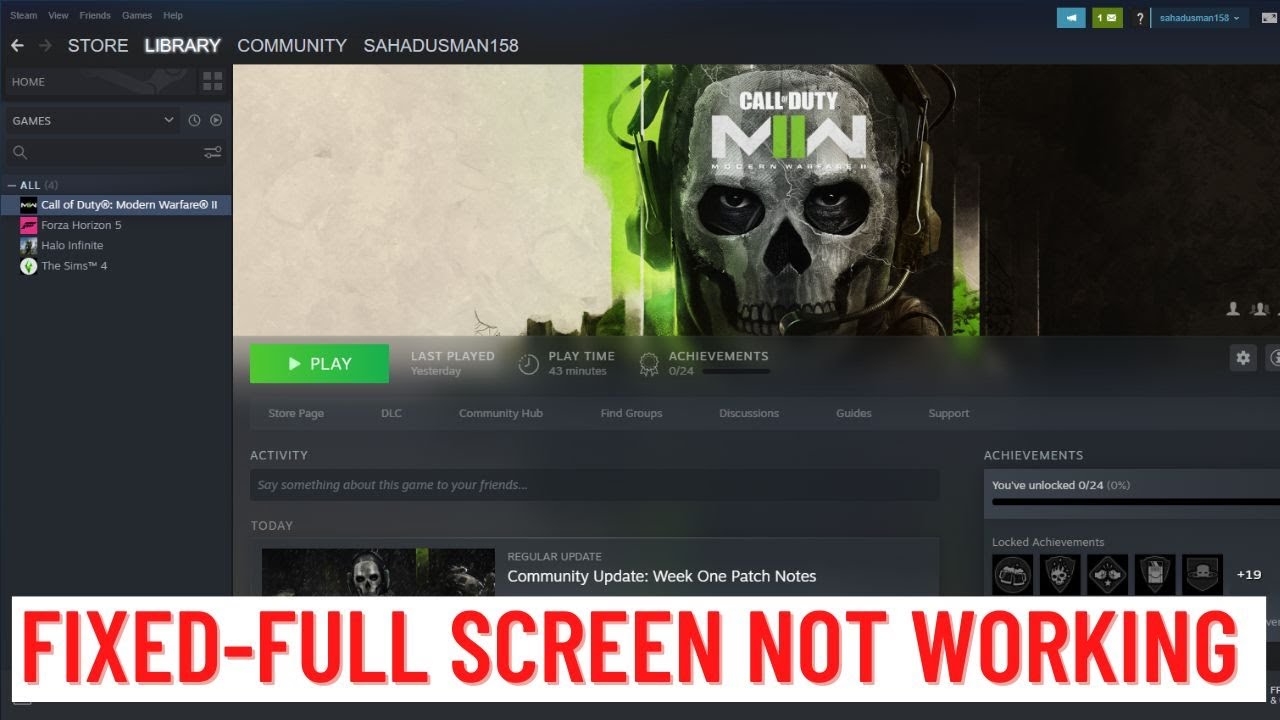 How To Fix Cod Modern Warfare 2 Full Screen Not Working Youtube