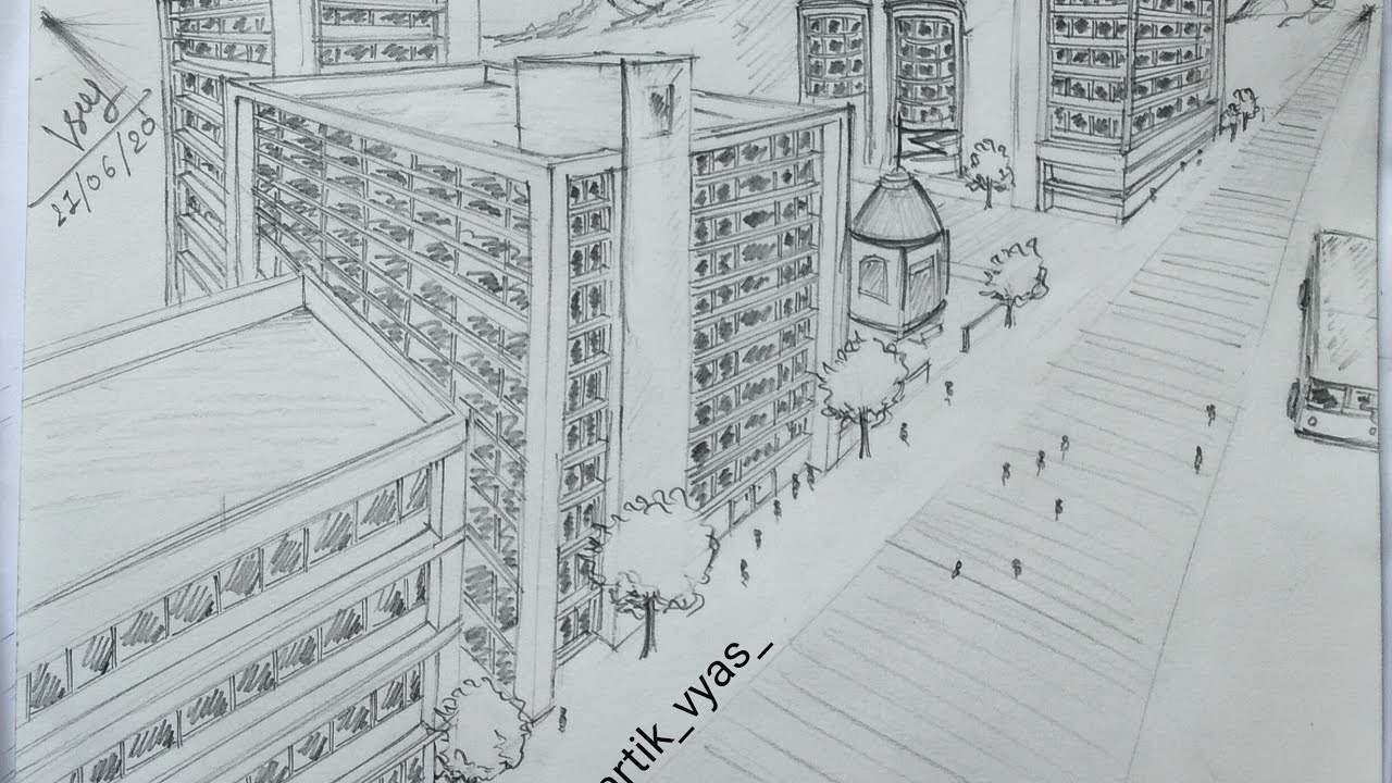 2 point perspective | nata drawing | Kartik Vyas - YouTube