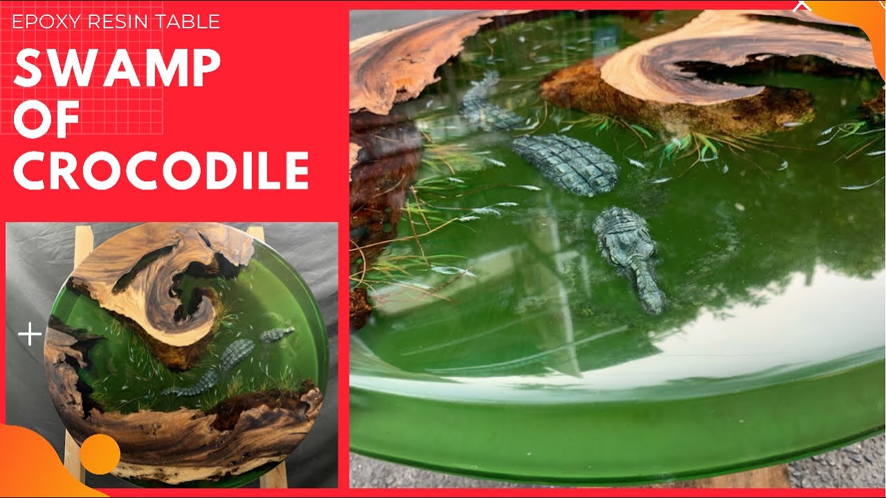 AWESOME Swamp Of CROCODILE Epoxy Table / Crocodile Diorama / Makin Art ...