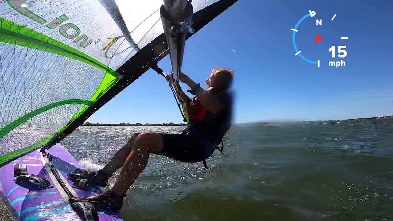 Longboard Joe windsurfing Lemon Bay - YouTube