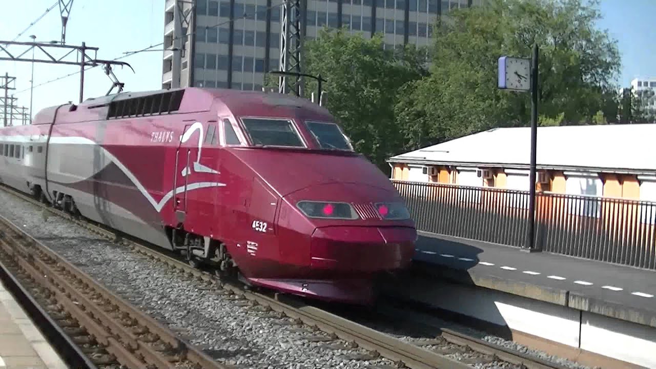 Thalys PBA 4532 vertrekt van station Amsterdam Centraal - YouTube