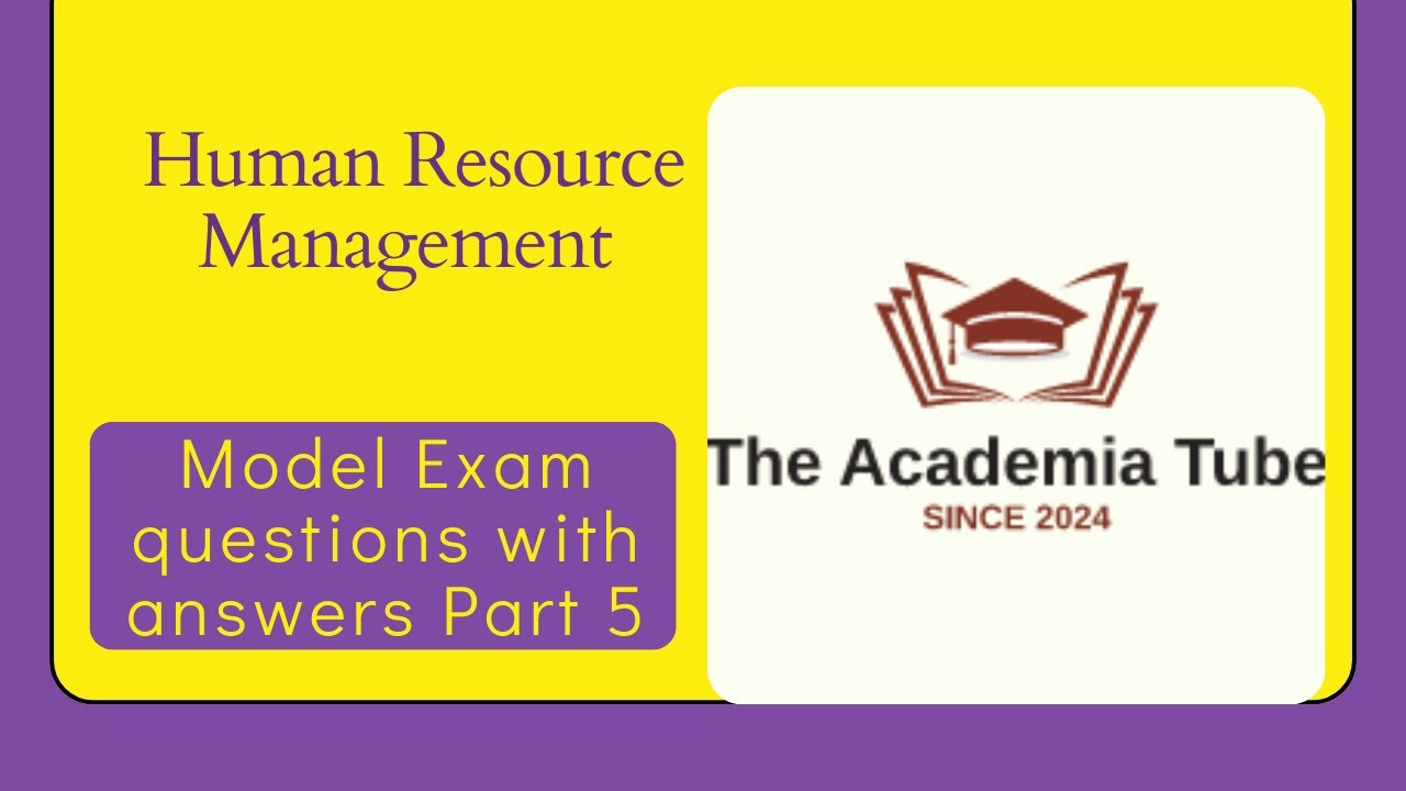 Human Resource Management Courses Model Exam questions with answers ...