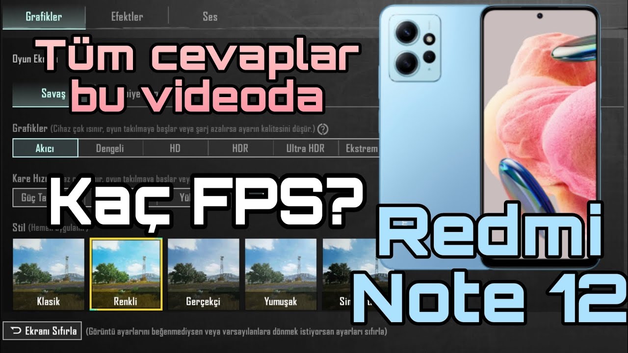 REDMİ NOTE 12 FPS TEST | PUBG MOBİLE KAÇ FPS? - YouTube