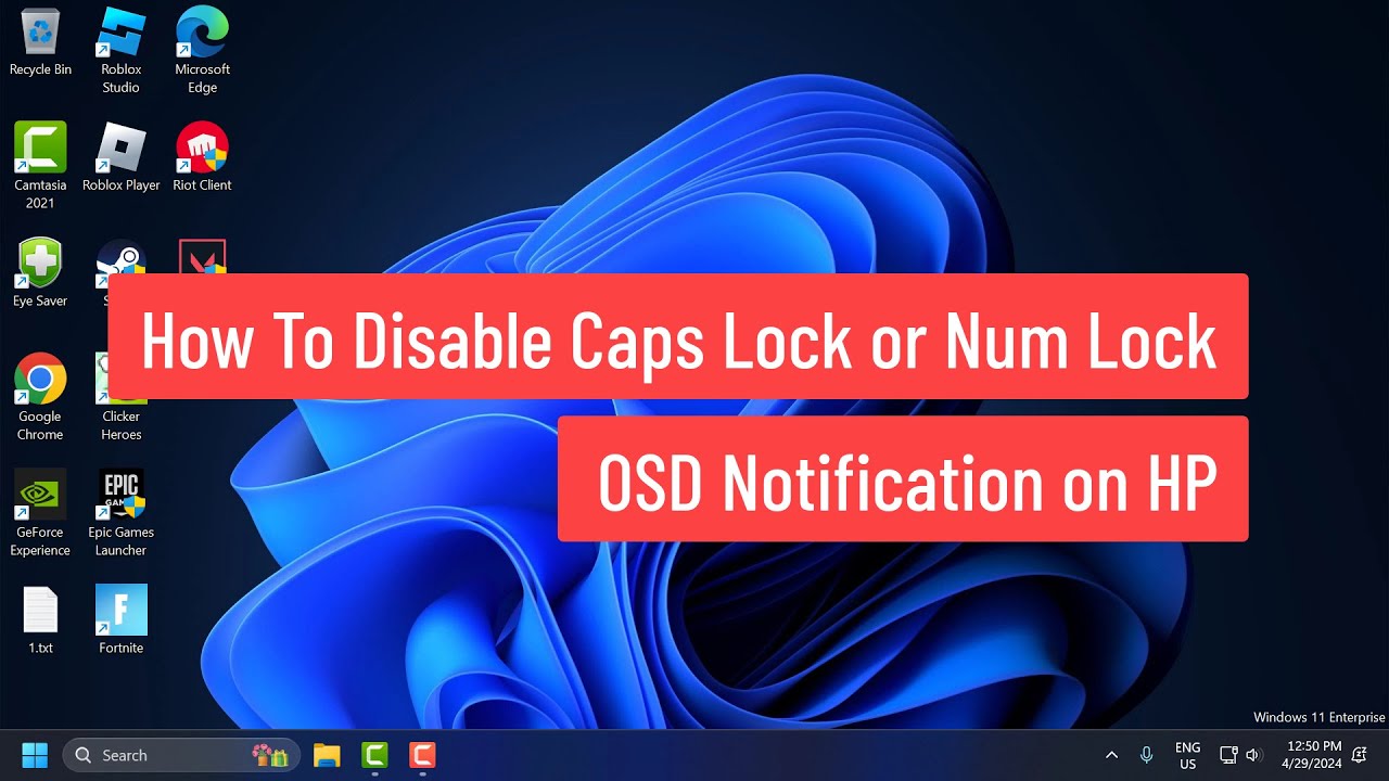 How To Disable Caps Lock or Num Lock OSD Notification on HP PC - YouTube