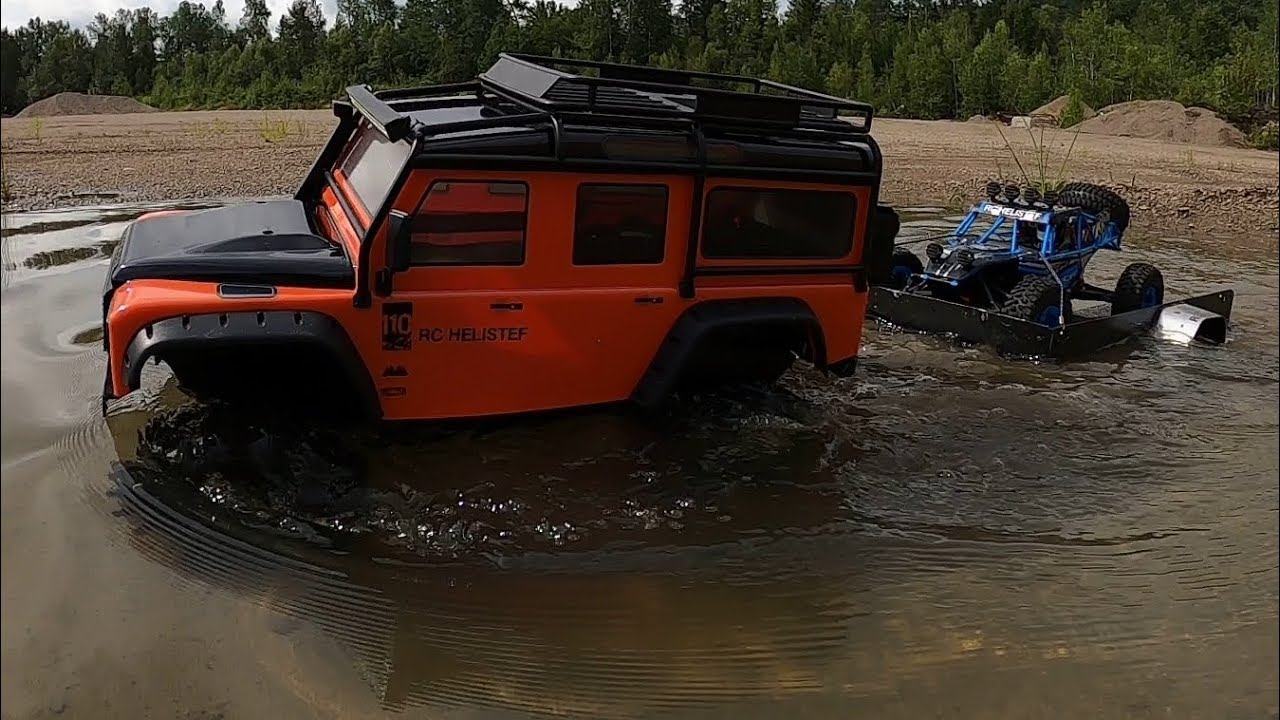 RC SCALE 1/12 BUGGY JUMPING IN WATER ,DEFENDER TRUCK&TRAILER ADVENTURE ...