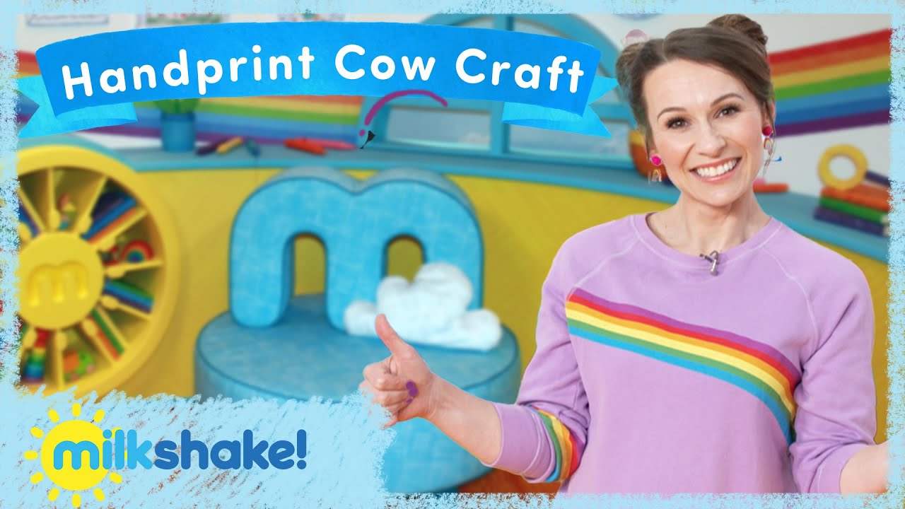 Milkshake! Studio Crafts | Handprint Cow | Jen - YouTube
