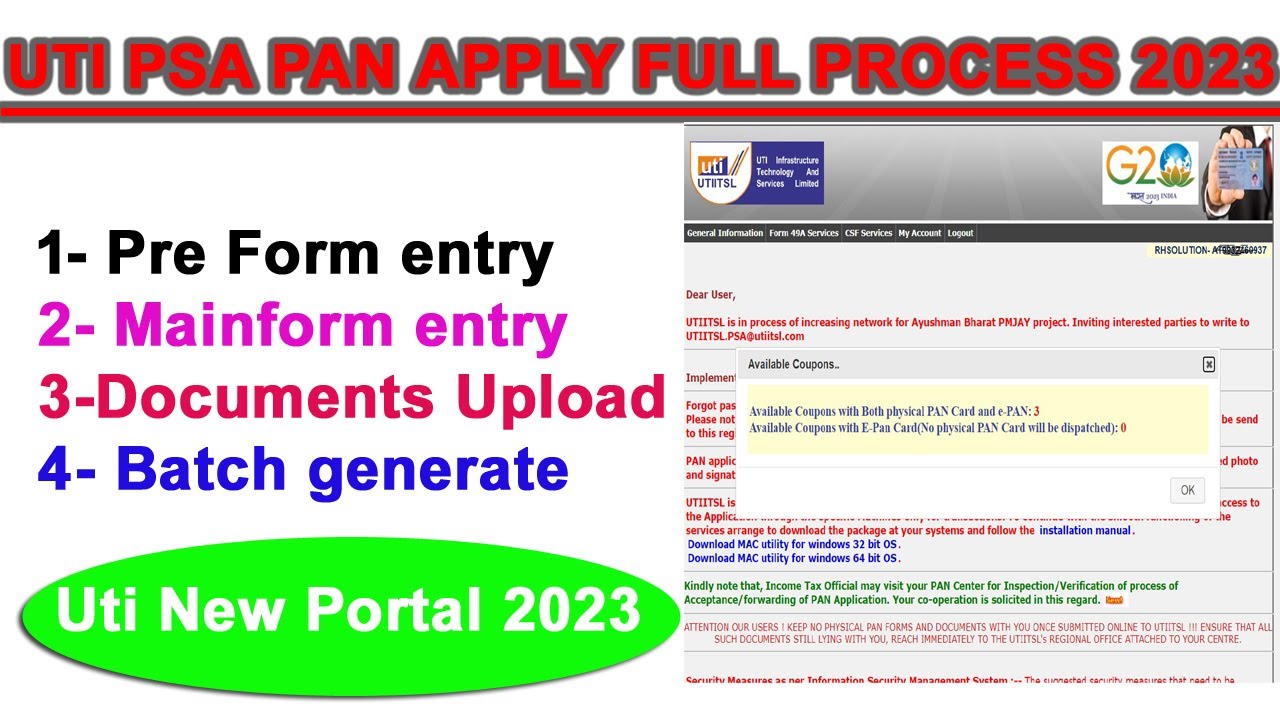 UTI Psa pan apply full process 2023 | uti se pan card kaise banaye | # ...