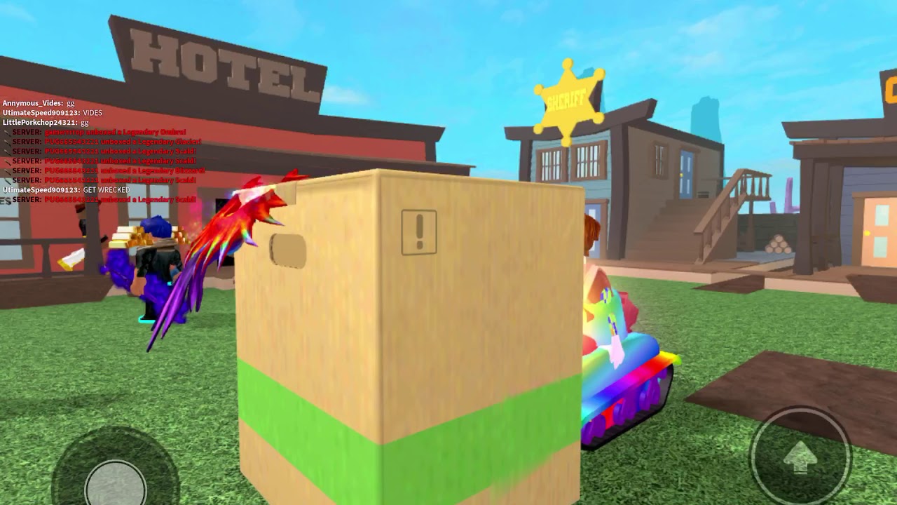 Hiding as a box in murder mystery Roblox - YouTube