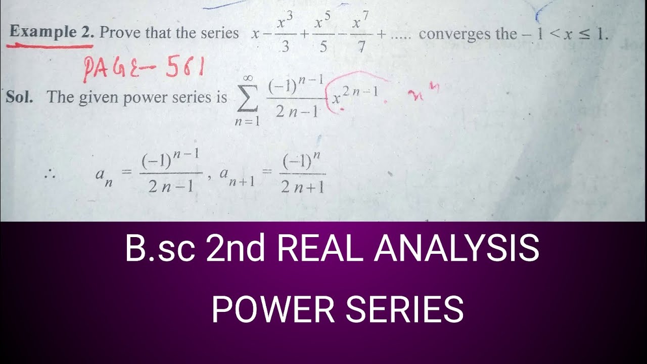B.sc 2nd year | Real Analysis | Power Series | Ex-02 - YouTube