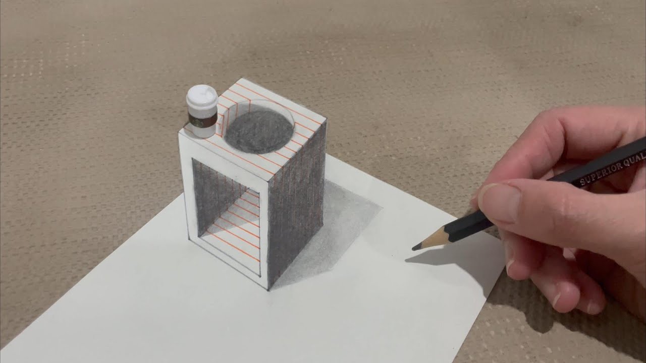 Incredible 3D Optical Illusion Drawing – Hyper-Realistic Art! - YouTube