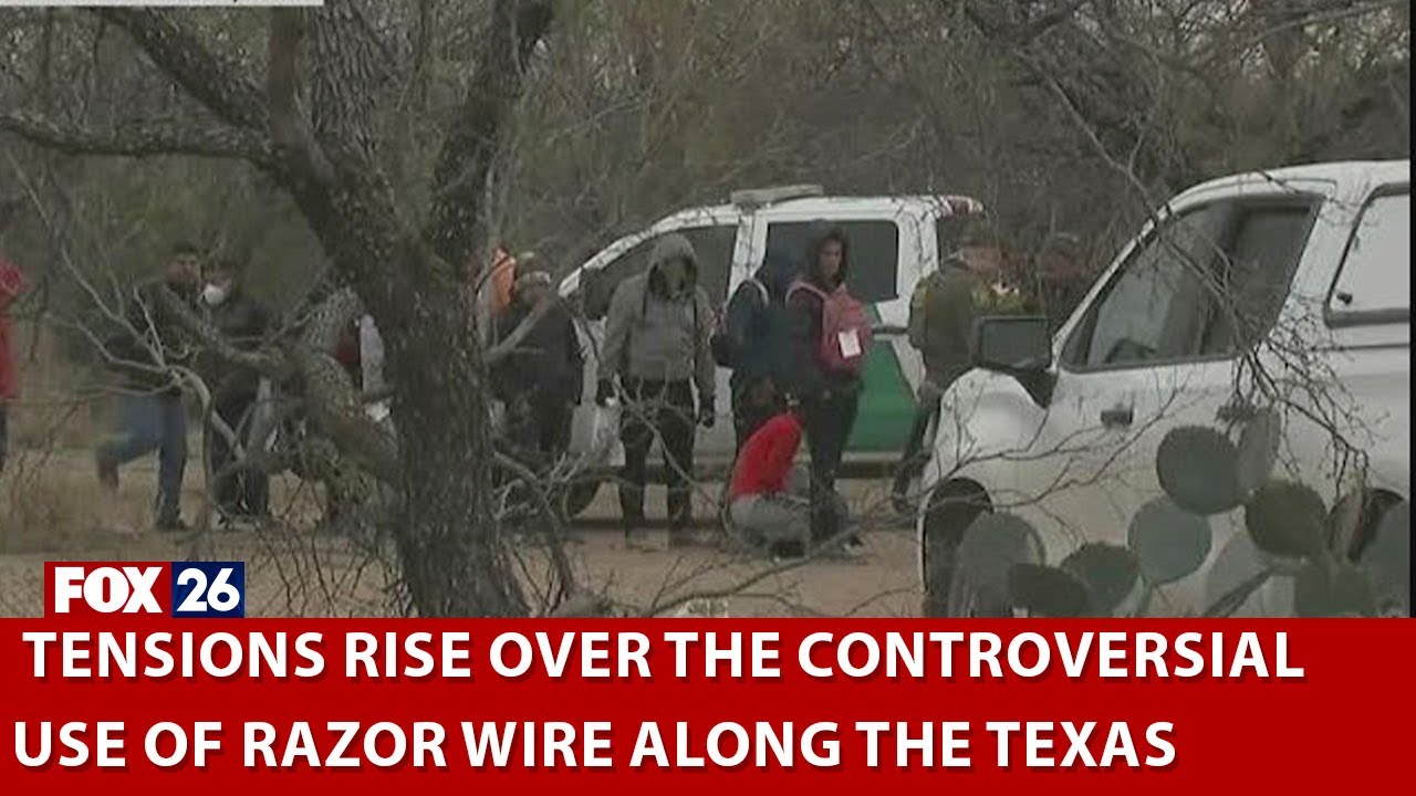 Battle over razor wire along Texas border - YouTube
