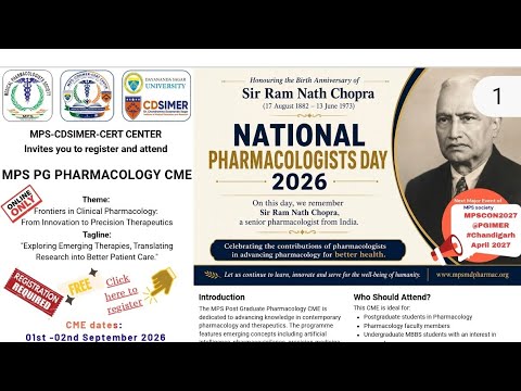 Day 1 MPS PG Pharmacology CME 2026 - National Pharmacologists Day